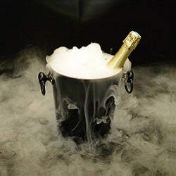 Champagne Serves Using Dry Ice In Champagne Buckets Or Ice Buckets